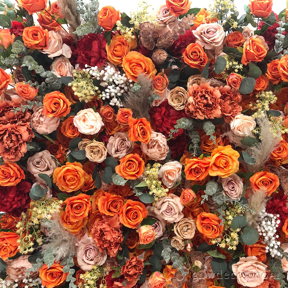 GNW Rainbow Flower Wall Backdrop Artificial: Colorful Flowers 7D Silk ...