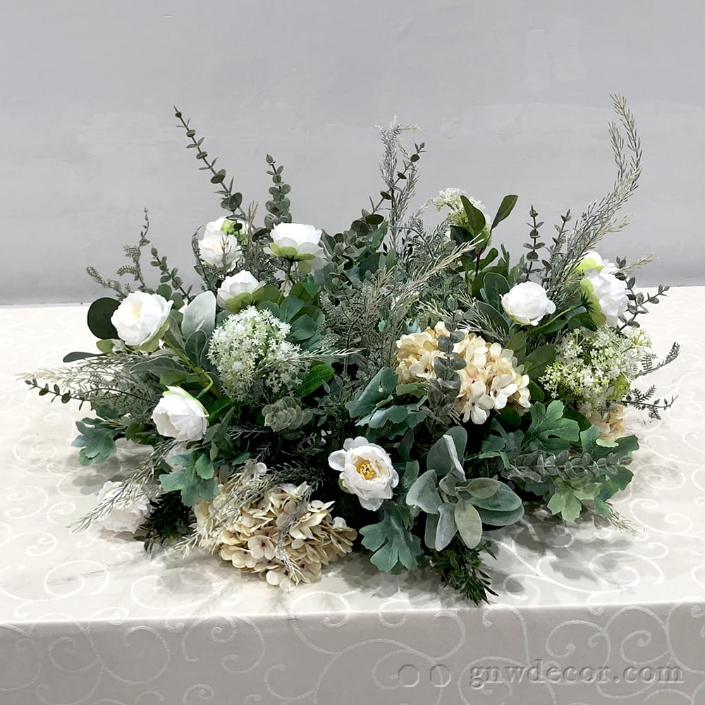 GNW 50cm Diameter Small and Exquisite Silk Flower Wreath for Table ...