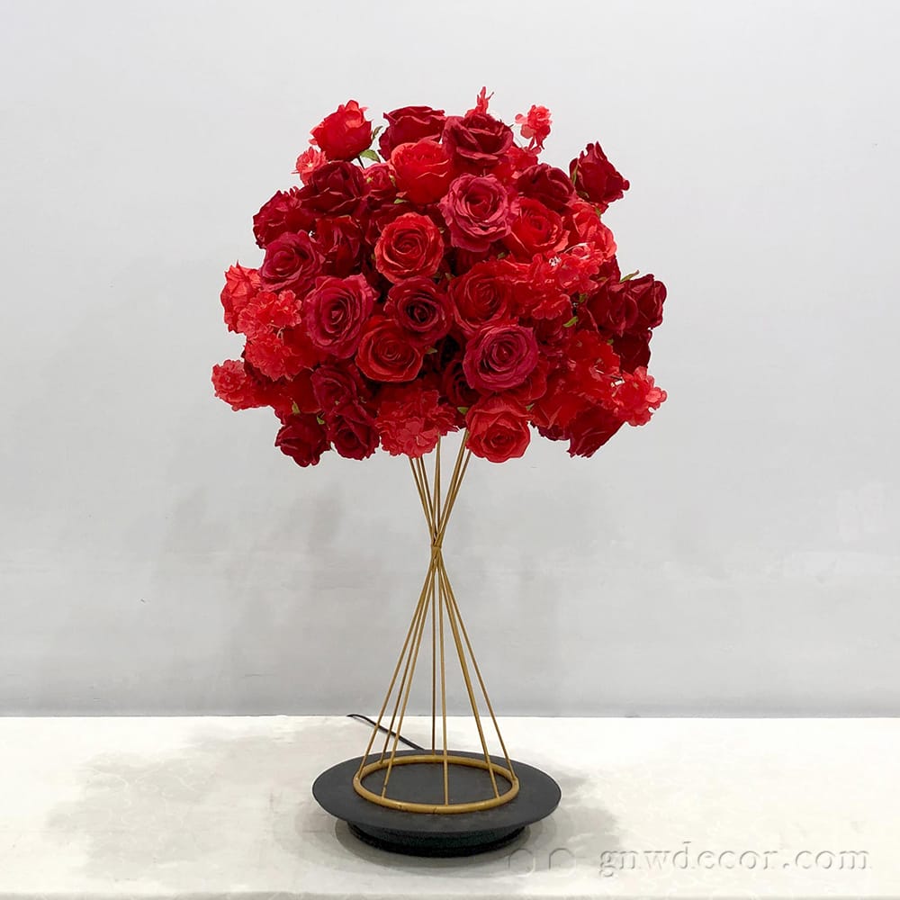 GNW Silk Red Flower Ball Arrangements Artificial Flower Balls for ...