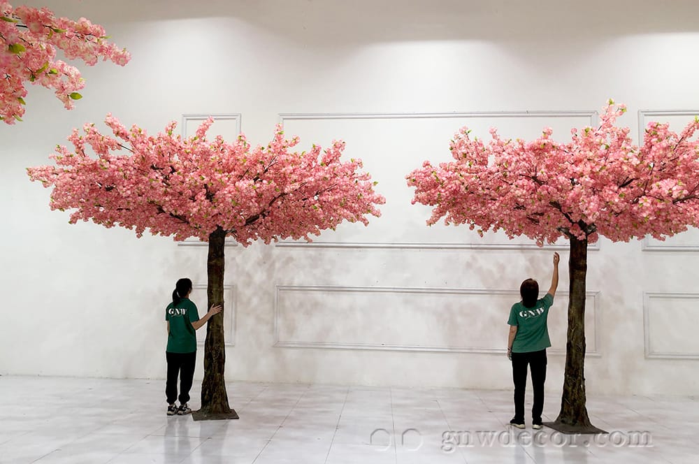 GNW Factory Indoor Wedding Decorative pink Bionic Sakura Flower Arch ...